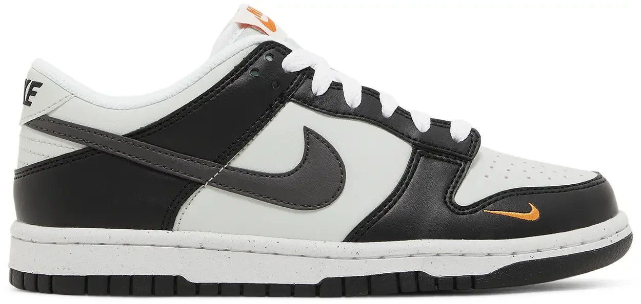 Nike Dunk Low Black Bright Mandarin Mini Swoosh (GS)